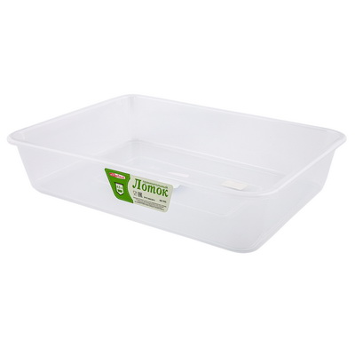 Лоток для хранения 355х250х73 мм 4,5 л прямоугольный ПРОЗРАЧНЫЙ ПЛАСТИК "Elfplast" в Москве ...